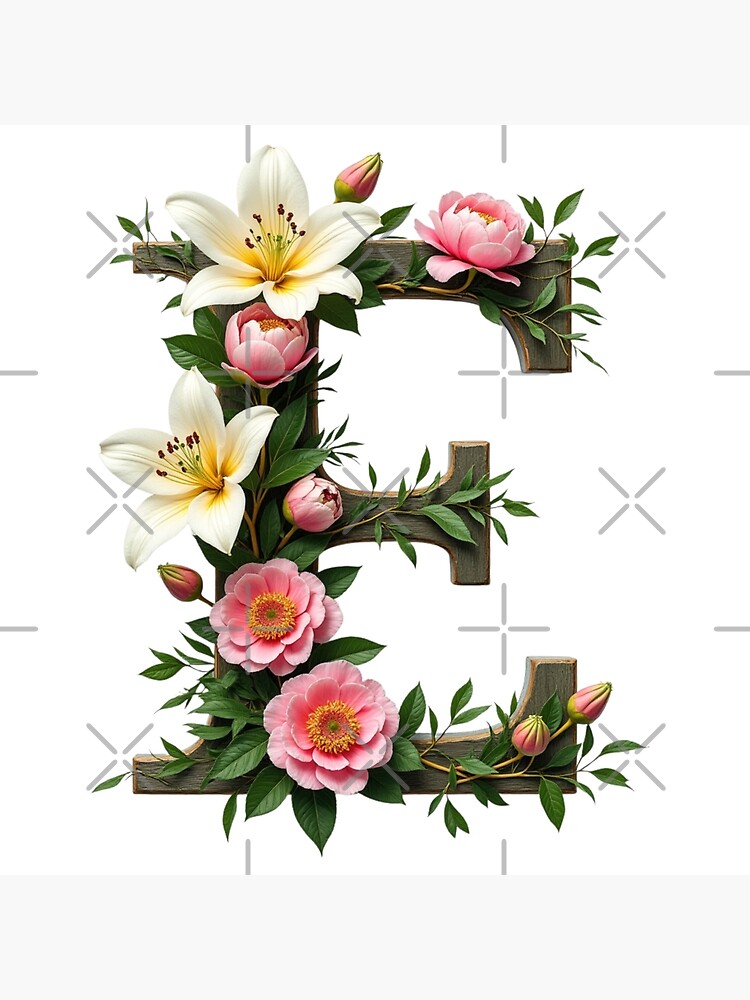 "Floral Monogram Letter E" Poster for Sale by rustyroofco | Redbubble