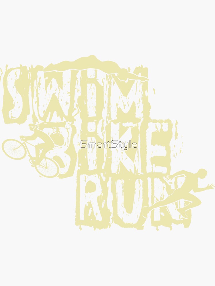 "Swim, Bike, Run - Triathlon" Sticker for Sale by SmartStyle | Redbubble