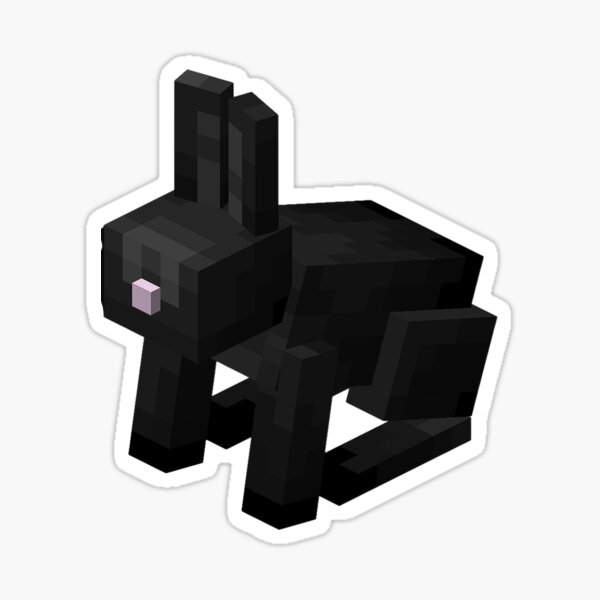 "Black Rabbit from Minecraft" Sticker for Sale by Nadyos | Redbubble