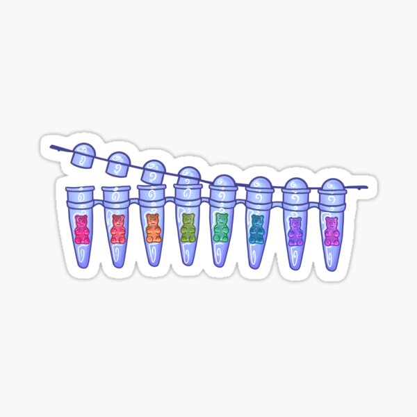 "Rainbow Gummy Bear PCR Eppendorf Tubes " Sticker for Sale by ...
