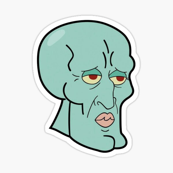 "Handsome Squiddy – Funny Meme Face Art" Sticker for Sale by ...