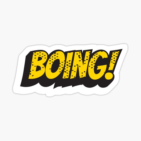"Boing! Comic Book Style Typography" Sticker by DOODL | Redbubble