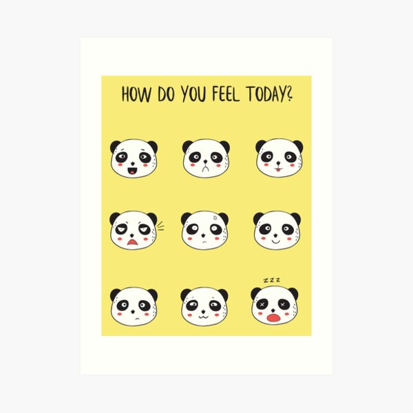 "How do you feel today? Panda emoji" Art Print for Sale by KatKatArt ...