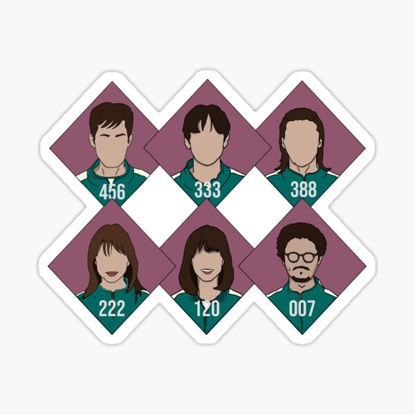 "squid game players" Sticker for Sale by Muroojart | Redbubble