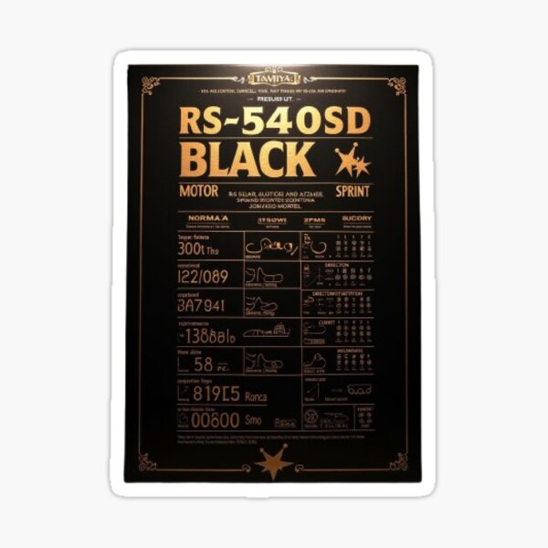 "Tamiya RS-540SD Black Motor Label" Sticker for Sale by jaksa429 ...