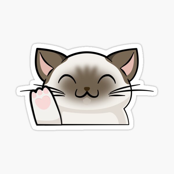 "Cute waving cat sticker" Sticker for Sale by WickCoolKids | Redbubble