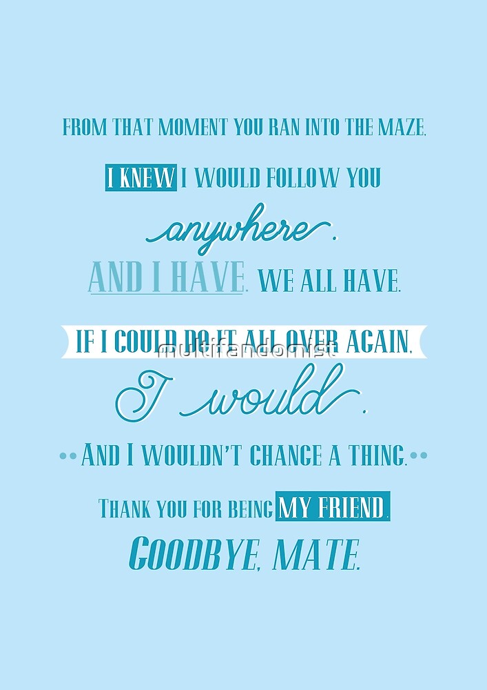 "Newt Letter to Thomas - The Maze Runner" by multifandomist | Redbubble