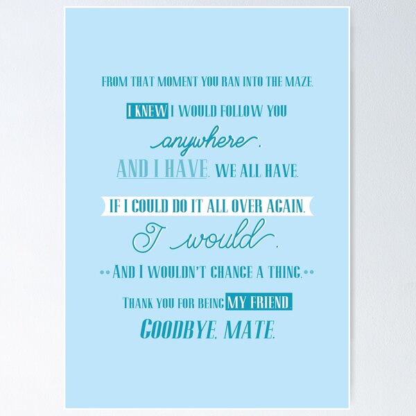 "Newt Letter to Thomas - The Maze Runner" Poster for Sale by ...