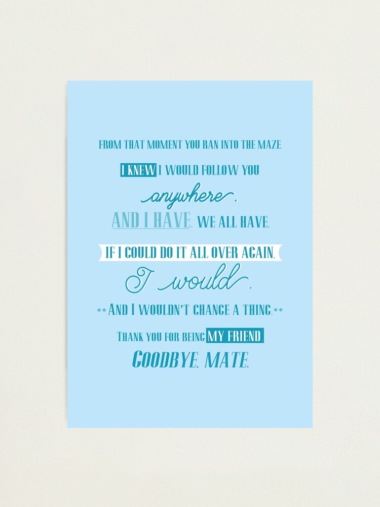 "Newt Letter to Thomas - The Maze Runner" Photographic Print by ...