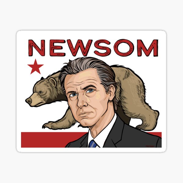 "GAVIN NEWSOM" Sticker for Sale by ERICELIART | Redbubble