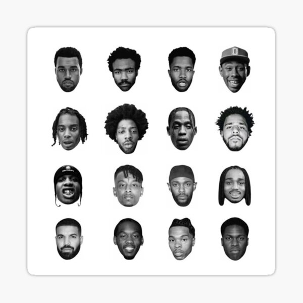 "rappers collage " Sticker for Sale by DemiGrande | Redbubble