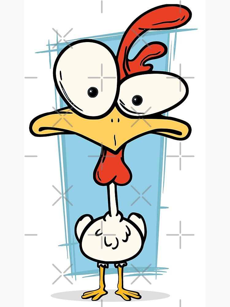 "Cute and Funny Cartoon Wacky Chicken with Big Eyes – Silly Farm Animal ...