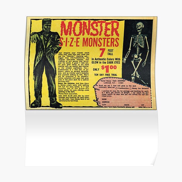 "7 ft Monster" Poster for Sale by TimPangburn | Redbubble