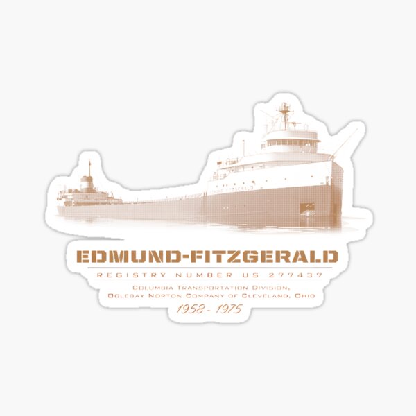 "Edmund Fitzgerald Ship - Vintage Great Lakes Freighter Maritime Art ...