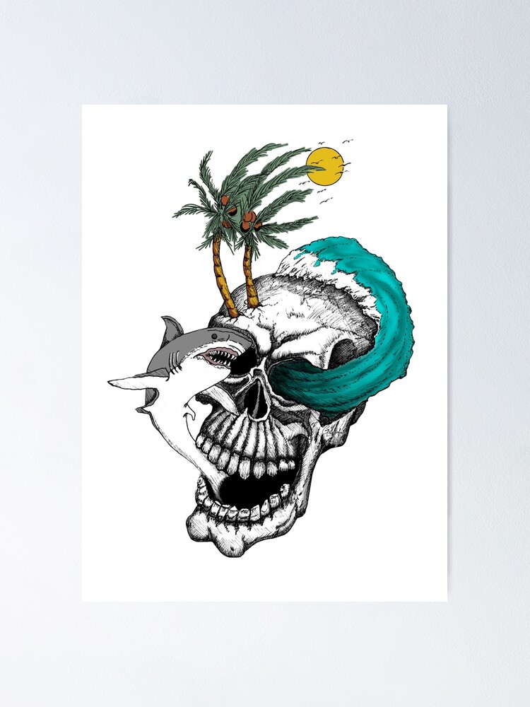 "Lifes a Beach | Skull | tattoo" Poster by Gringoface | Redbubble