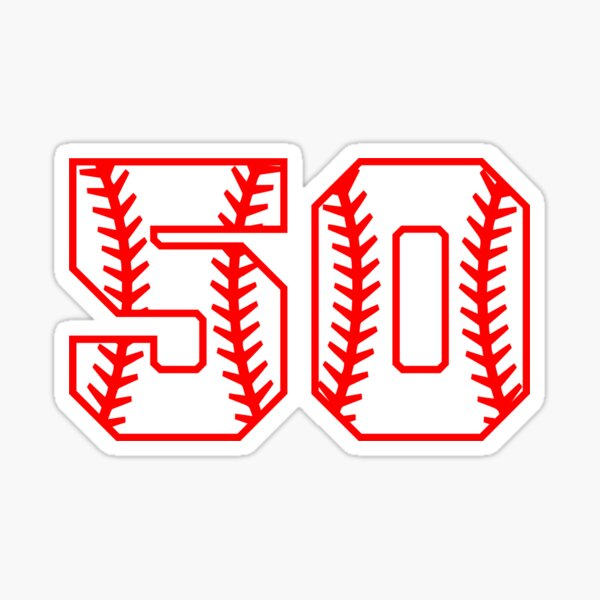 "Baseball Number 50" Sticker for Sale by youtaag | Redbubble