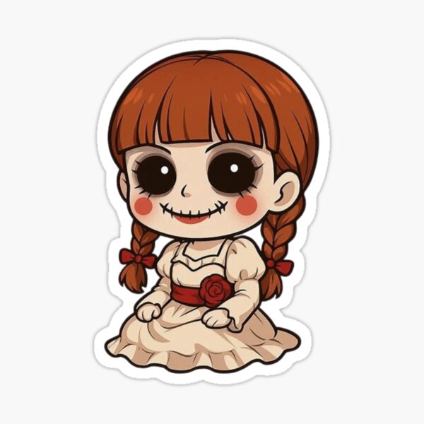 "Chibi Annabelle Cute Horror Doll PNG" Sticker for Sale by dzicon22 ...
