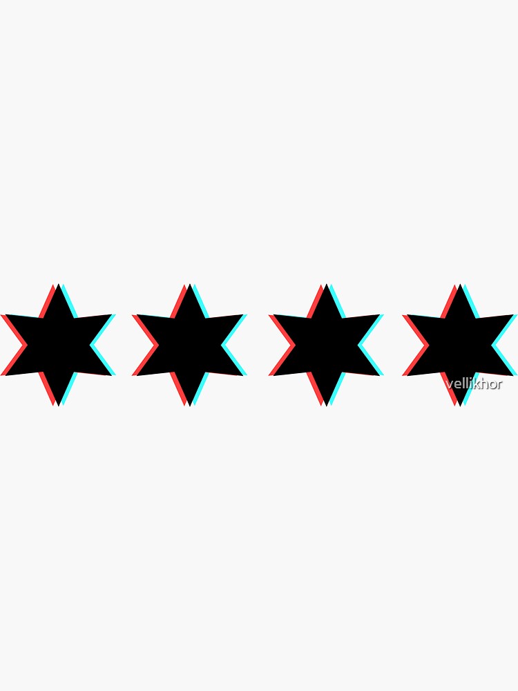 "3D chicago stars " Sticker by vellikhor | Redbubble