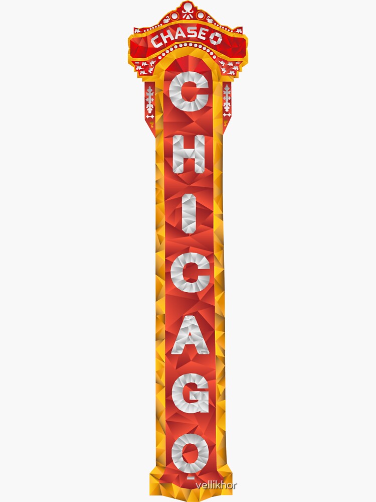 "Chicago Theatre Sign " Sticker for Sale by vellikhor | Redbubble