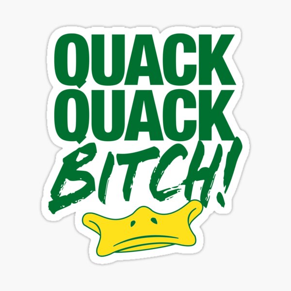 "Quack Quack Duck Spirit Wear: Green-Oregon Inspired" Sticker for Sale ...