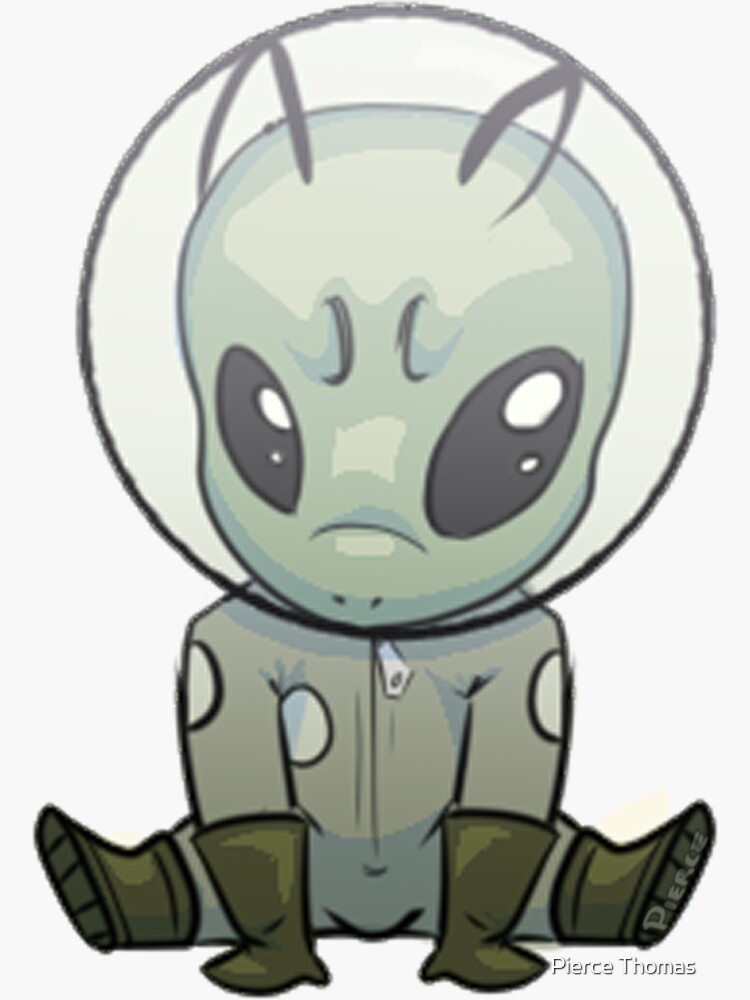 "Grumpy Alien" Sticker by PrincePierce | Redbubble