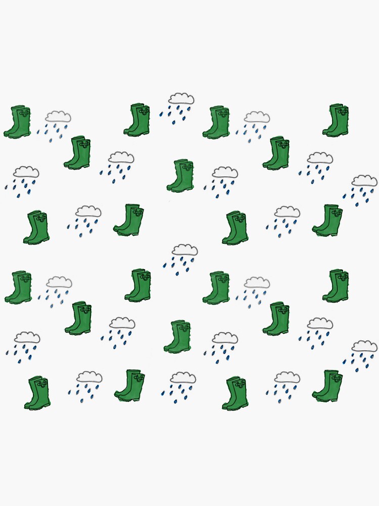 "Wellies and rain" Sticker for Sale by qlobba | Redbubble