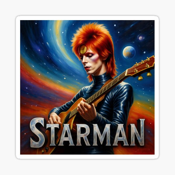 "STARMAN" Sticker for Sale by andalaimaging | Redbubble