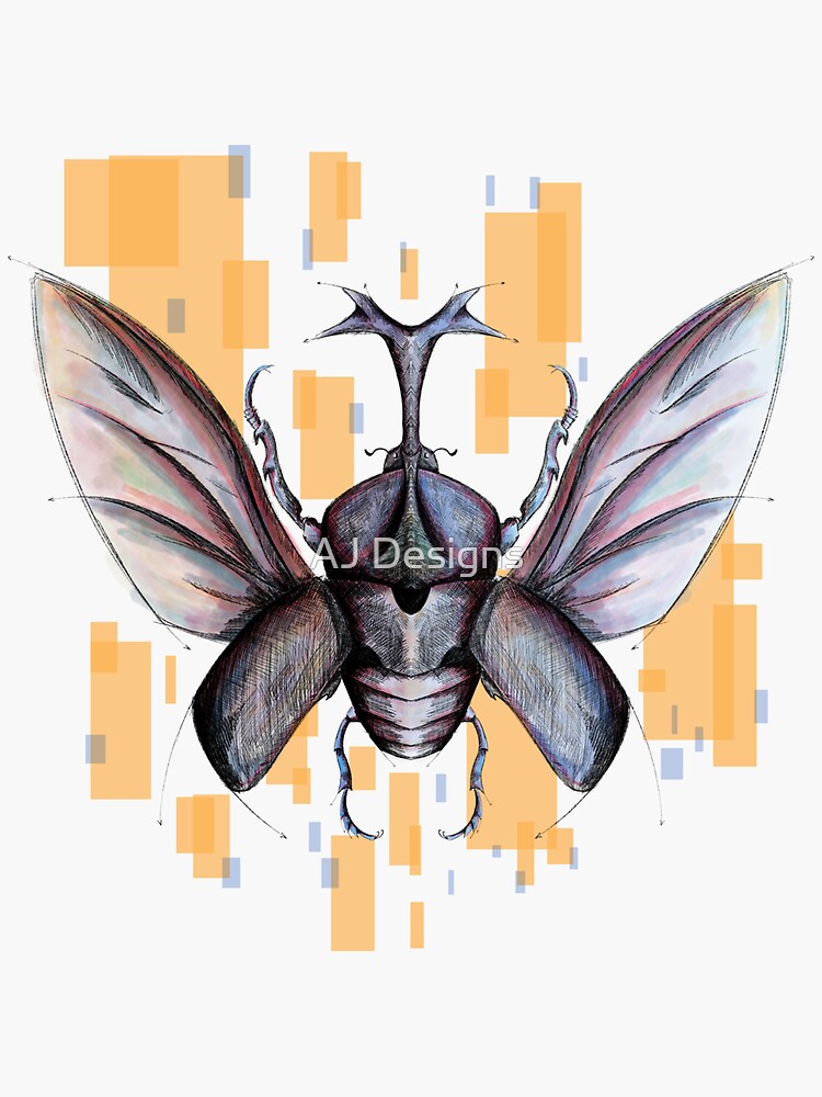 "Kabuto Beetle" Sticker for Sale by AJ-Bismilla | Redbubble