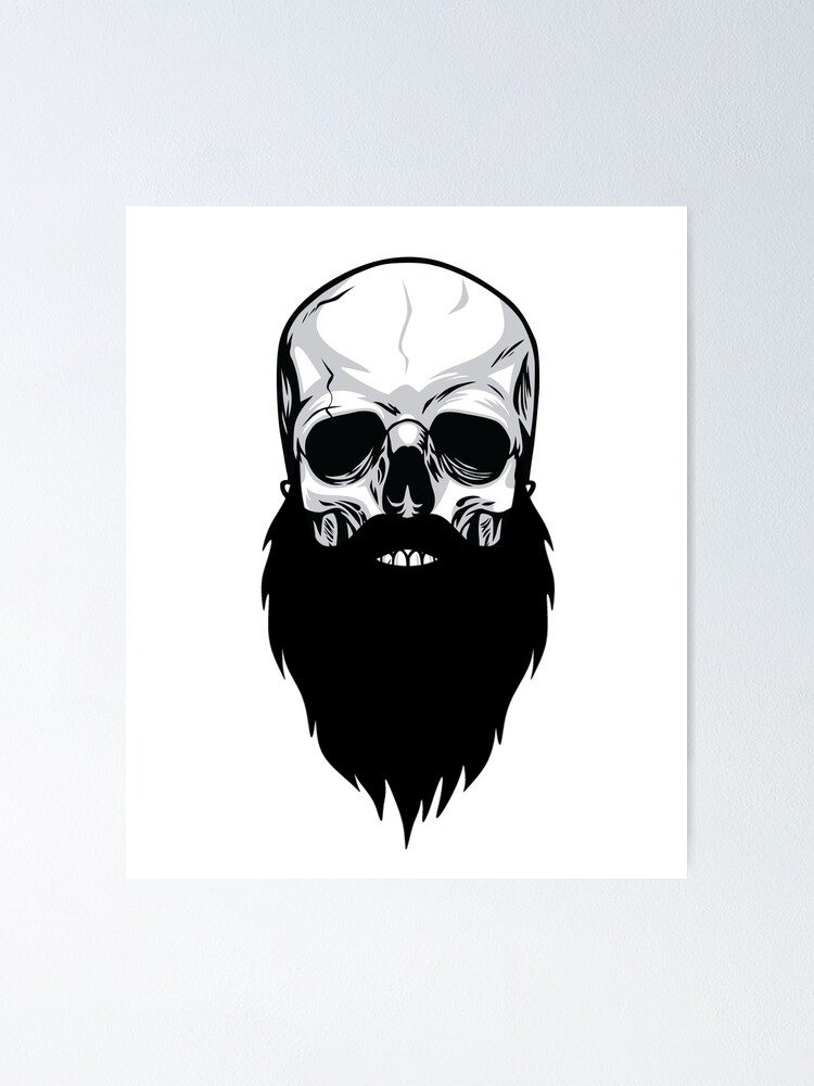 "Bearded skull" Poster for Sale by bkaric | Redbubble