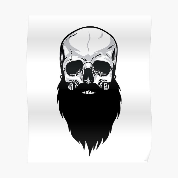 "Bearded skull" Poster for Sale by bkaric | Redbubble