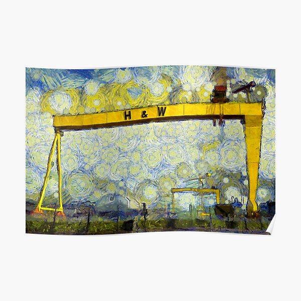 "Starry Belfast Shipyard" Poster for Sale by nrbphotography | Redbubble