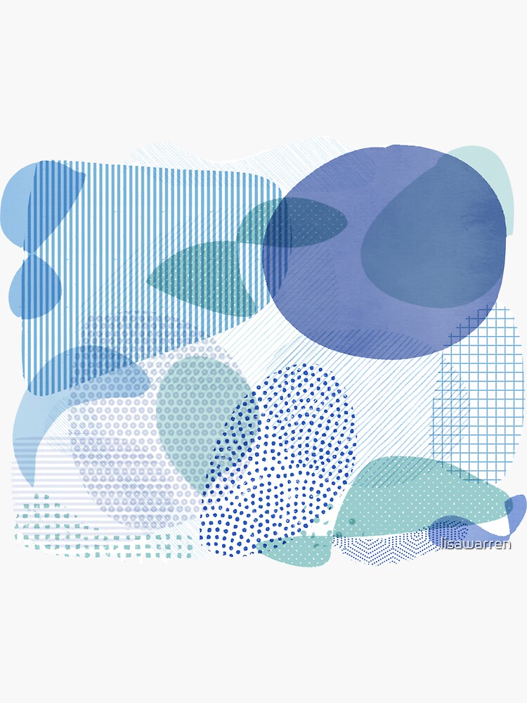 "blue abstract" Sticker for Sale by lisawarren | Redbubble