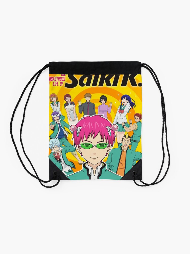 "The Disastrous Life of Saiki K. Poster Designs" Drawstring Bag by ...