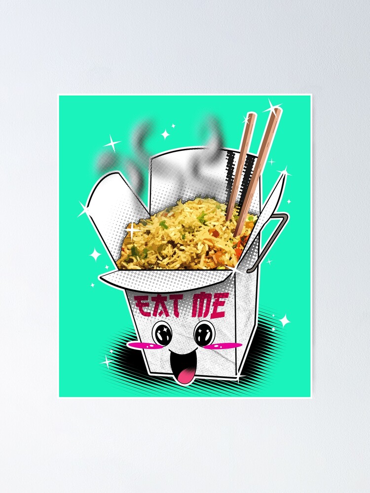 "Cute Kawaii Fried Rice" Poster by wearbaer | Redbubble