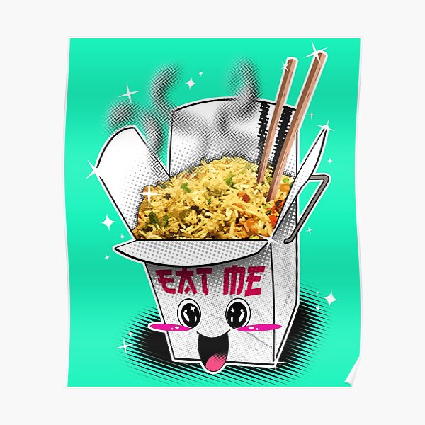 "Cute Kawaii Fried Rice" Poster by wearbaer | Redbubble
