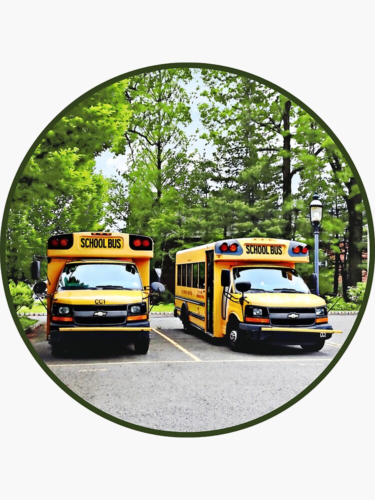 "Two School Buses" Sticker for Sale by SudaP0408 | Redbubble