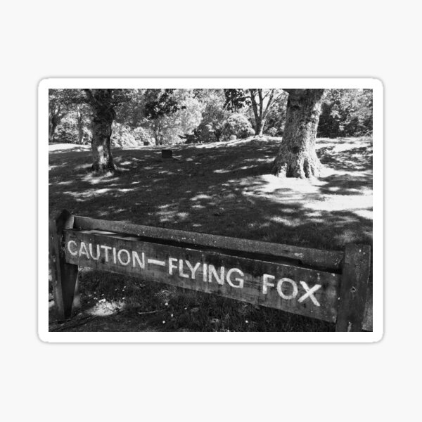 "Caution Flying Fox" Sticker by urbanfragments | Redbubble
