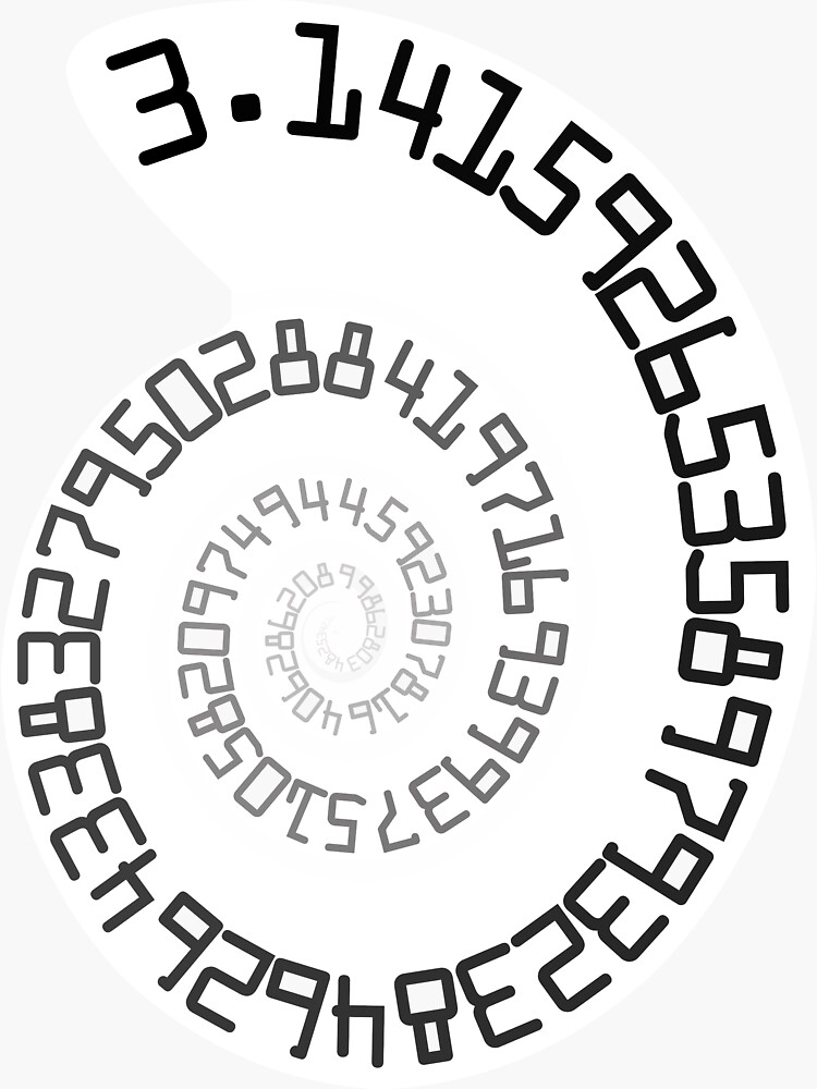 "PI Spiral 004 Sticker" Sticker by rupertrussell | Redbubble