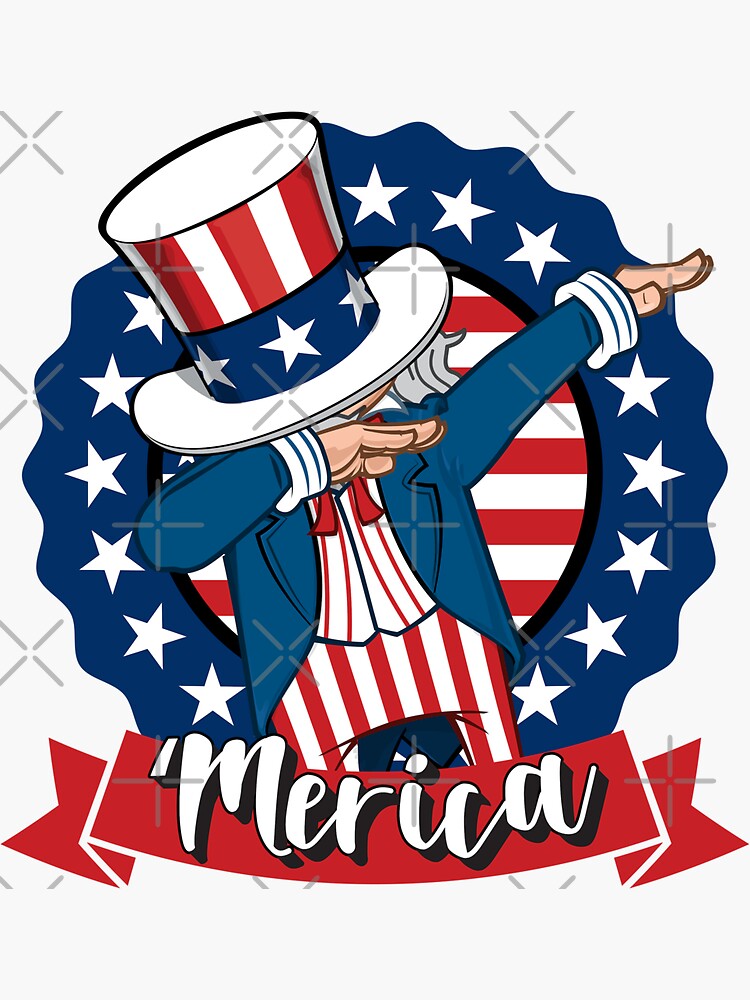 "Uncle Sam Dabbing July 4th 'Merica" Sticker for Sale by SassyYetClassy ...