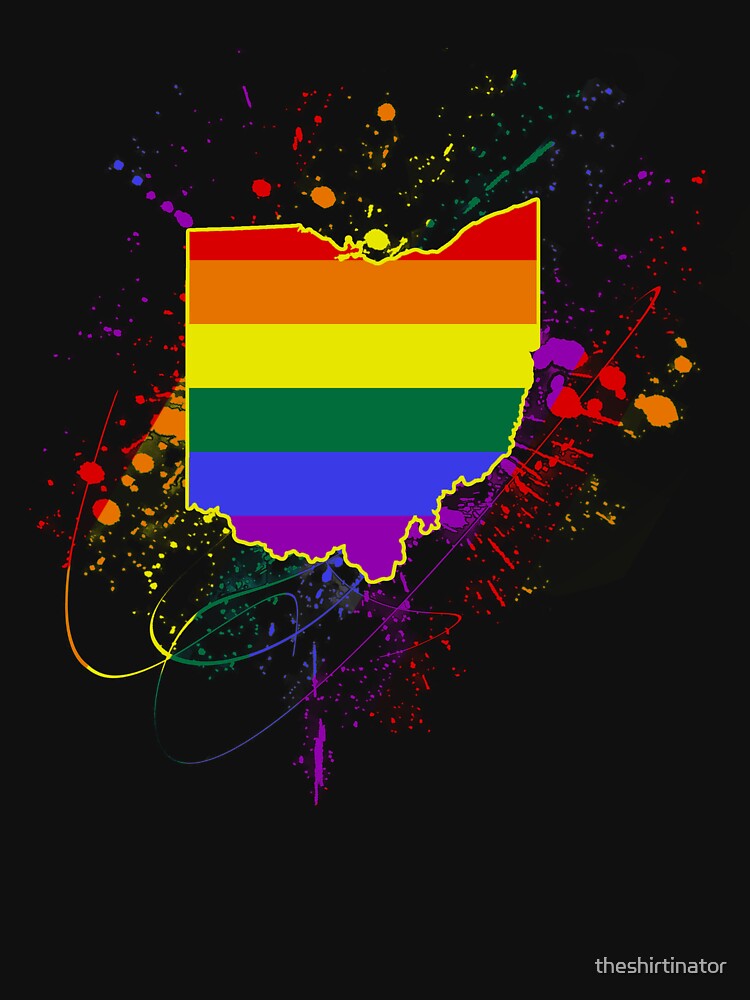 "Ohio Gay And Lesbian Rainbow Flag T - Shirt LGBTQ Gift" T-shirt by ...
