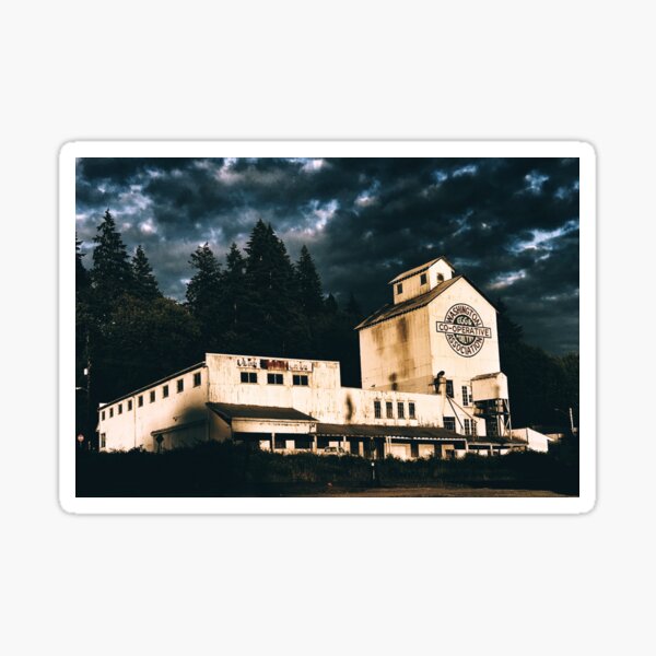 "Dramatic Sky Over Grain Elevator" Sticker by l-g-smith | Redbubble