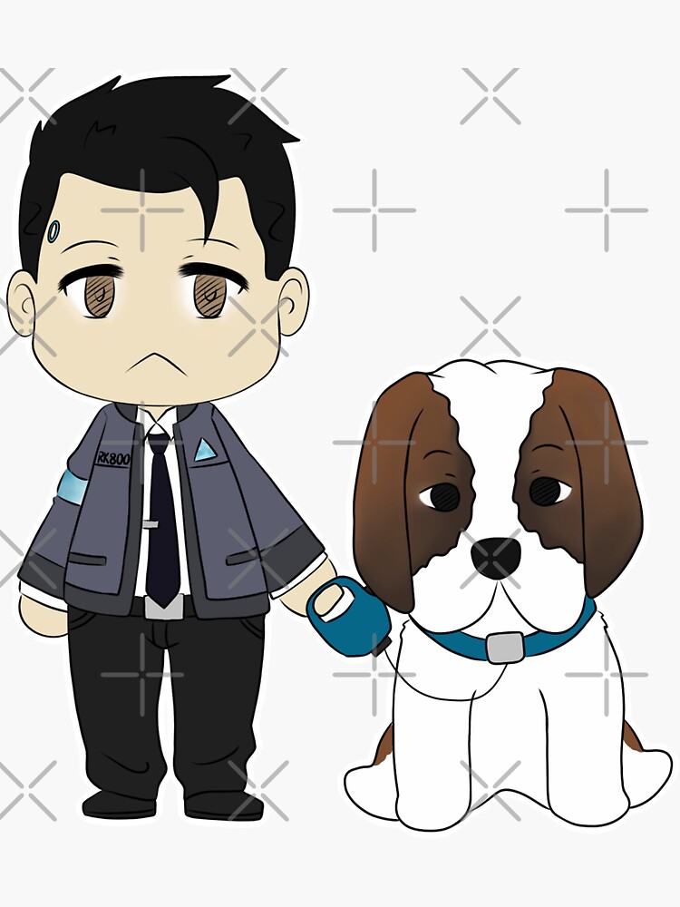 "DBH Connor & Sumo" Sticker for Sale by ErzaBennoda | Redbubble