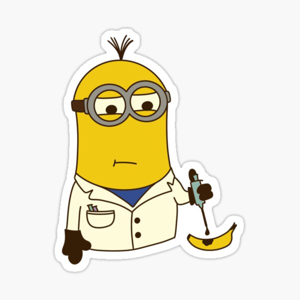 "Science Researcher Minion Kevin" Sticker for Sale by MyThoughtPocket ...