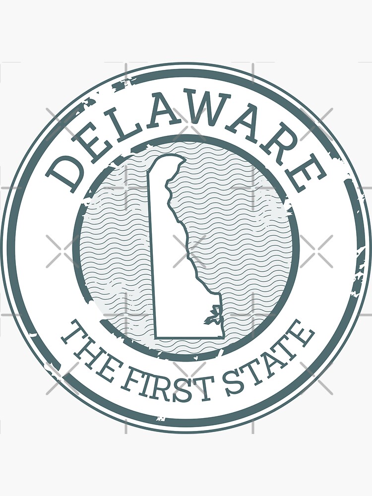 "Delaware - The First State (Stamp)" Sticker for Sale by stampusa ...