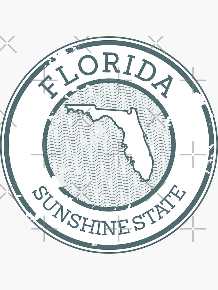 "Florida - Sunshine State (Stamp)" Sticker for Sale by stampusa | Redbubble