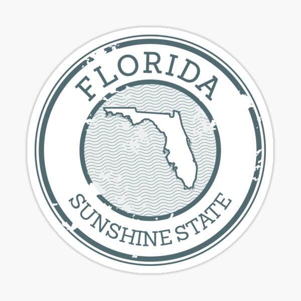 "Florida - Sunshine State (Stamp)" Sticker for Sale by stampusa | Redbubble