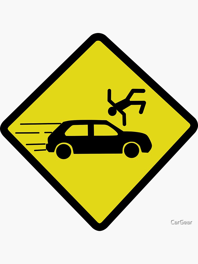 "Car Wreck Sign" Sticker by CarGear | Redbubble