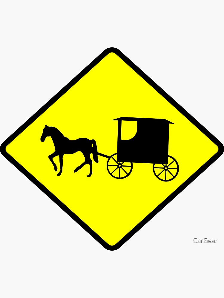 "Amish Crossing Sign" Sticker by CarGear | Redbubble