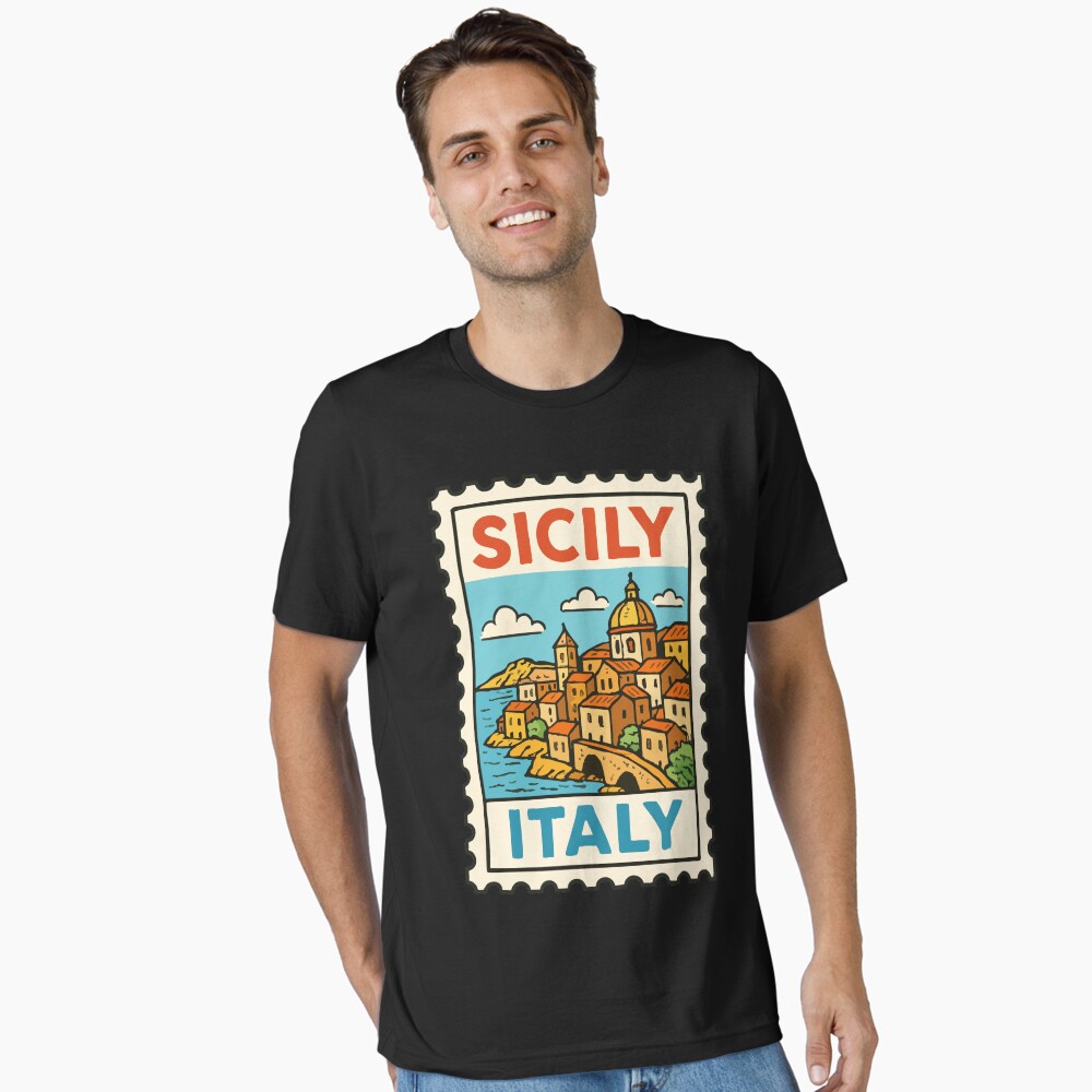 "Sicily Italy Retro Stamp Travel" Sticker for Sale by TomFrontierArt ...