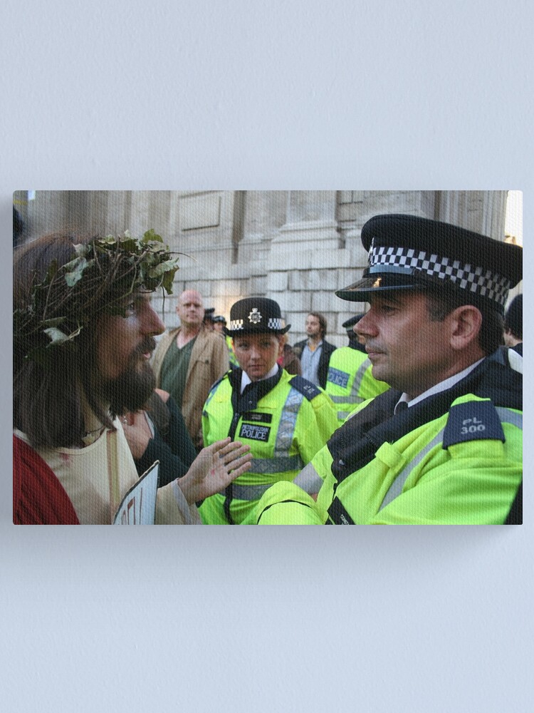 "Jesus vs The Metropolitan Police" Canvas Print by chrisjhardley ...